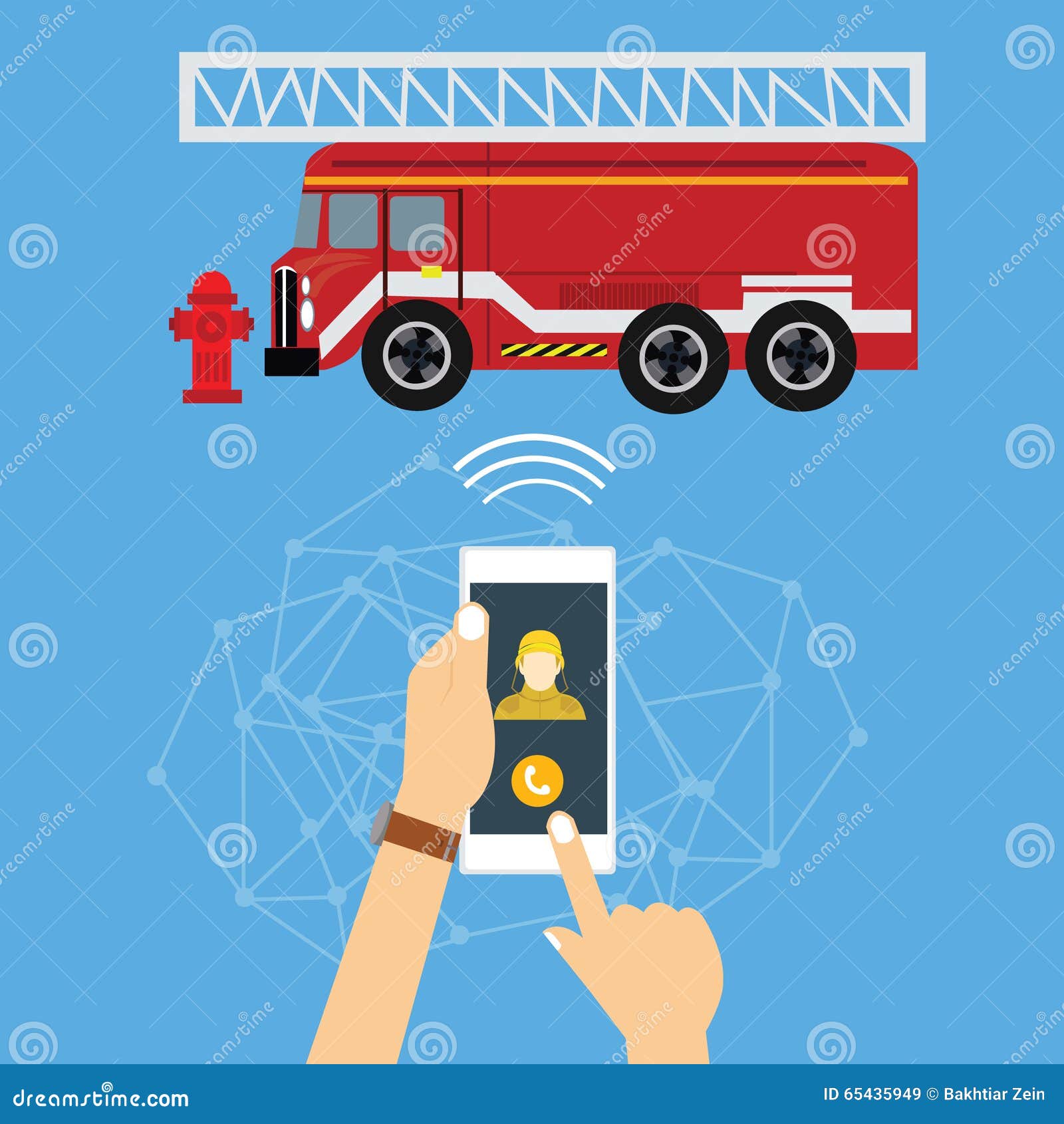 Call At The Fire Brigade Thin Line Icon. Danger Alarm Outline Style ...