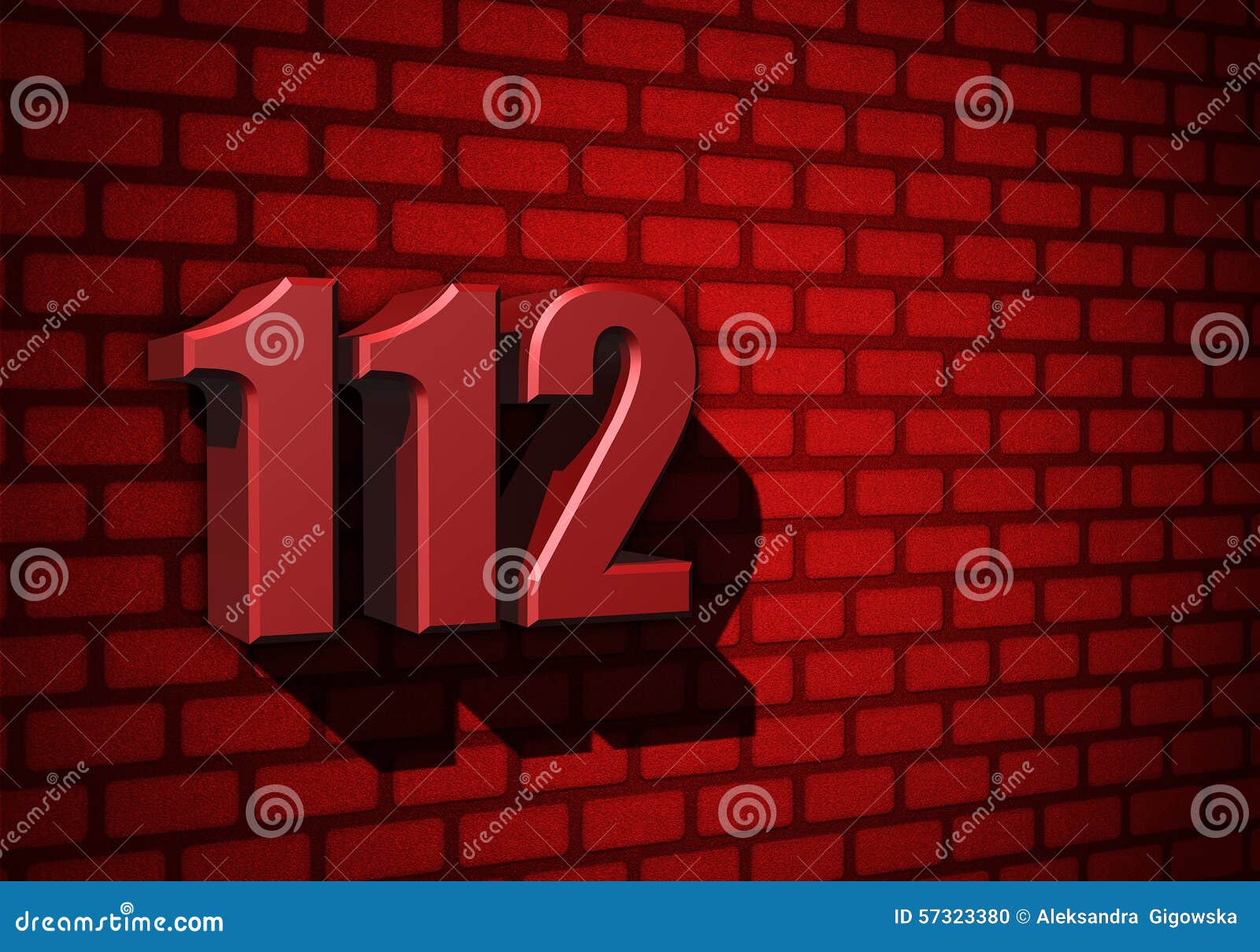 112 Emergency Number on Dark Wall Stock Illustration - Illustration of ...