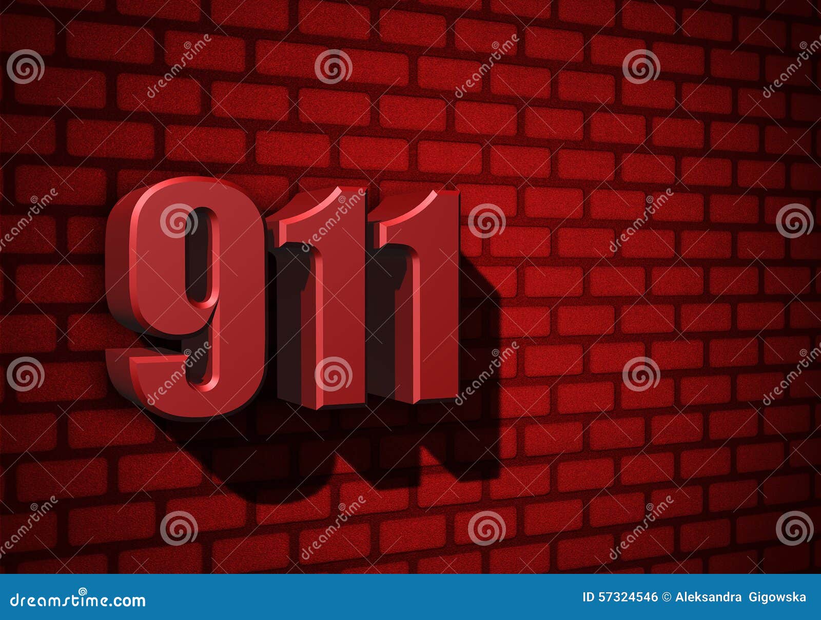 911 Emergency Number on Dark Wall Stock Illustration - Illustration of ...
