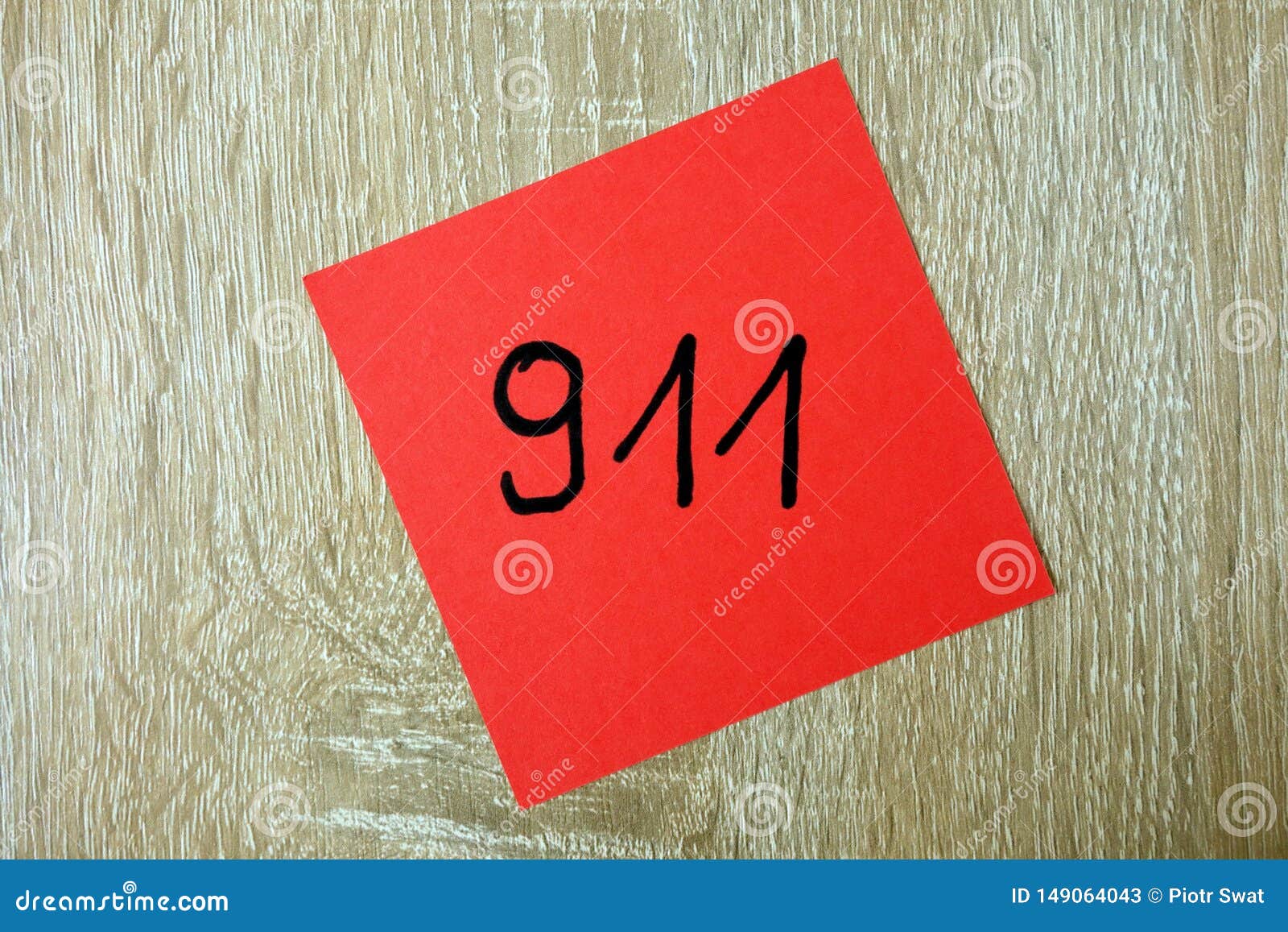 Emergency Number 911 Written on a Red Sticker Stock Image - Image of ...