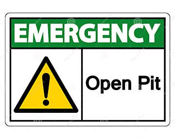 Emergency Open Pit Symbol Sign Isolate on White Background,Vector ...