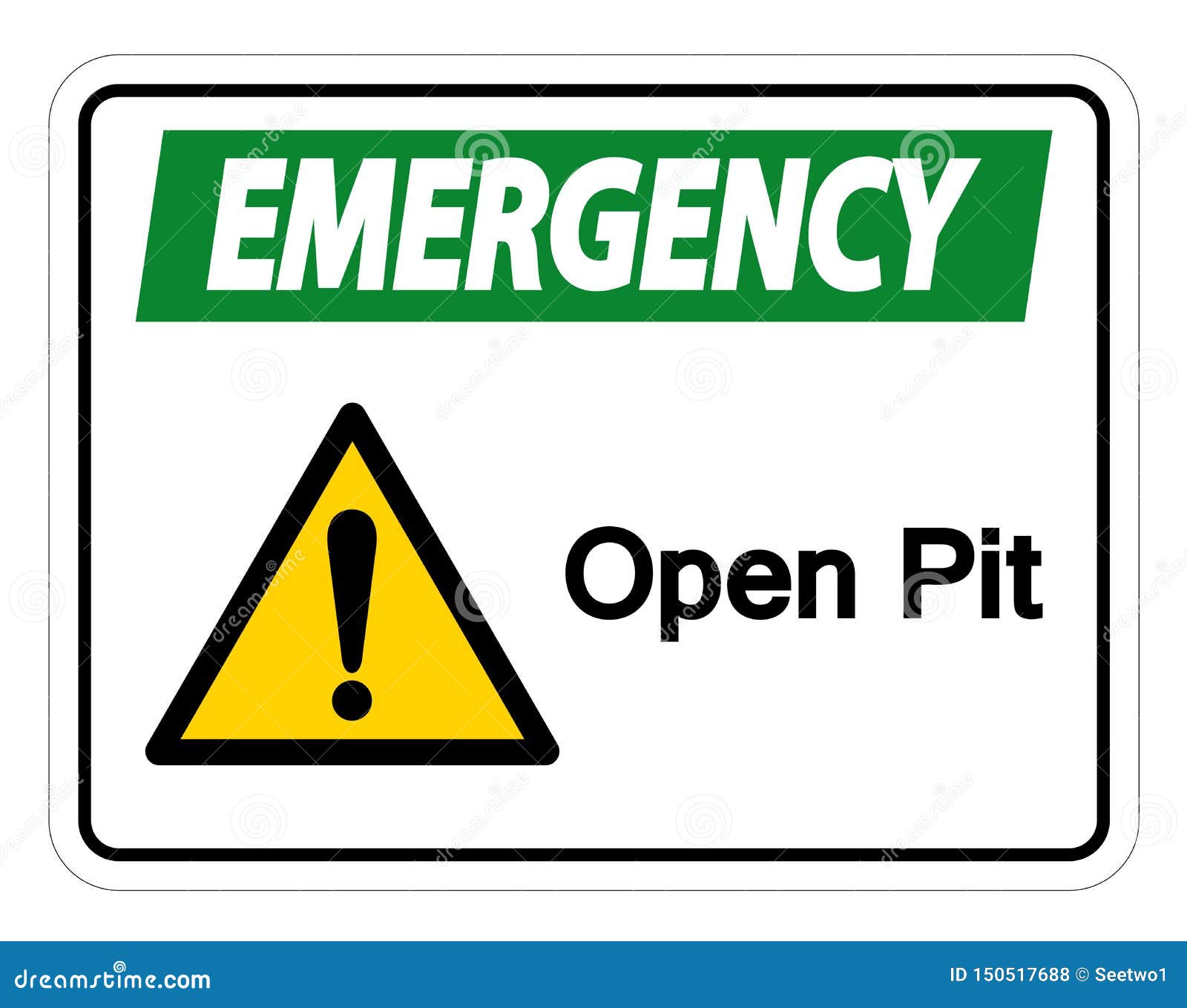 Emergency Open Pit Symbol Sign Isolate on White Background,Vector ...