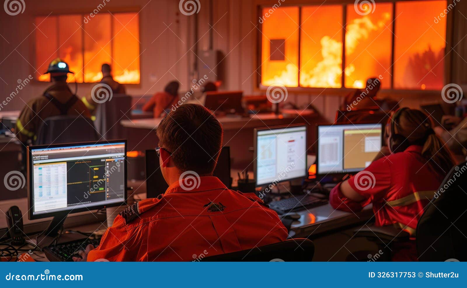 An Emergency Operation Center Buzzes with Activity during a Wildfire ...