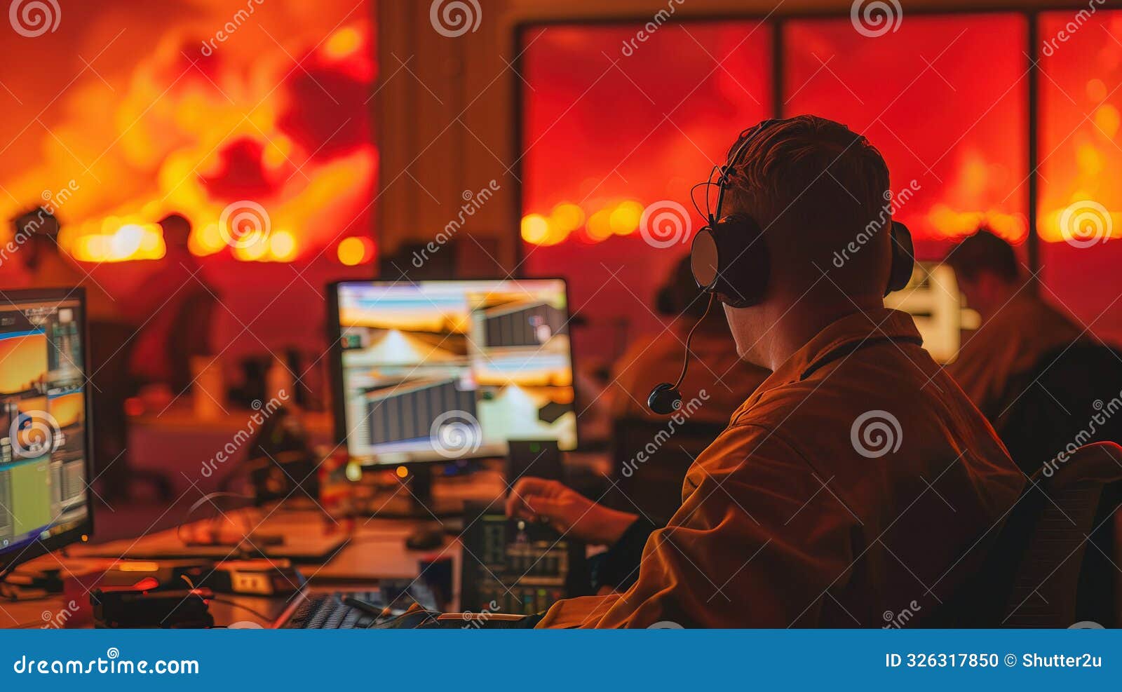 An Emergency Operation Center Buzzes with Activity during a Wildfire ...