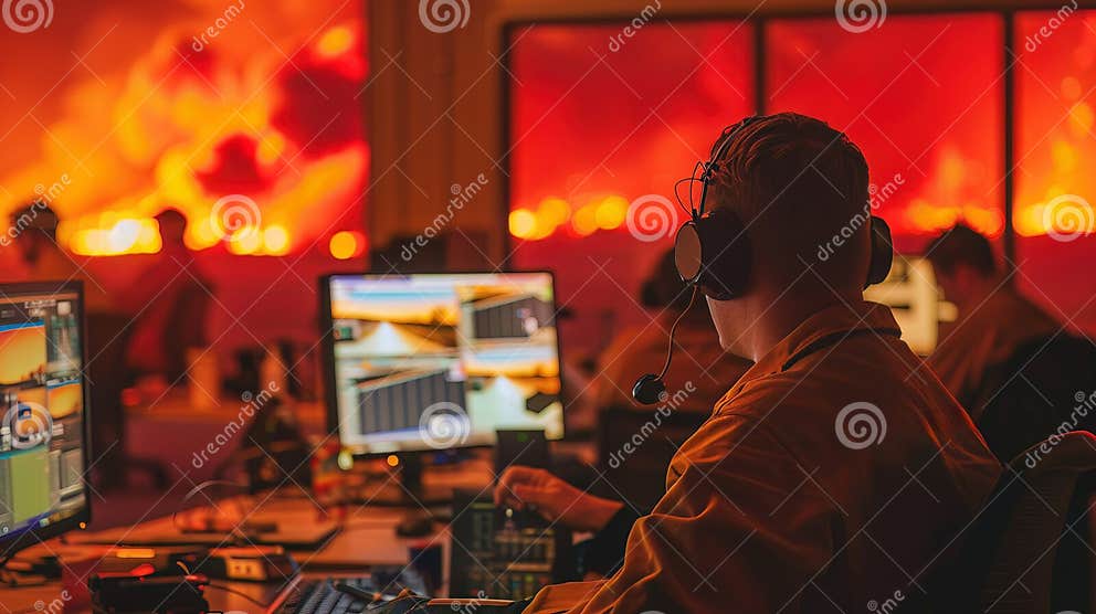 An Emergency Operation Center Buzzes with Activity during a Wildfire ...