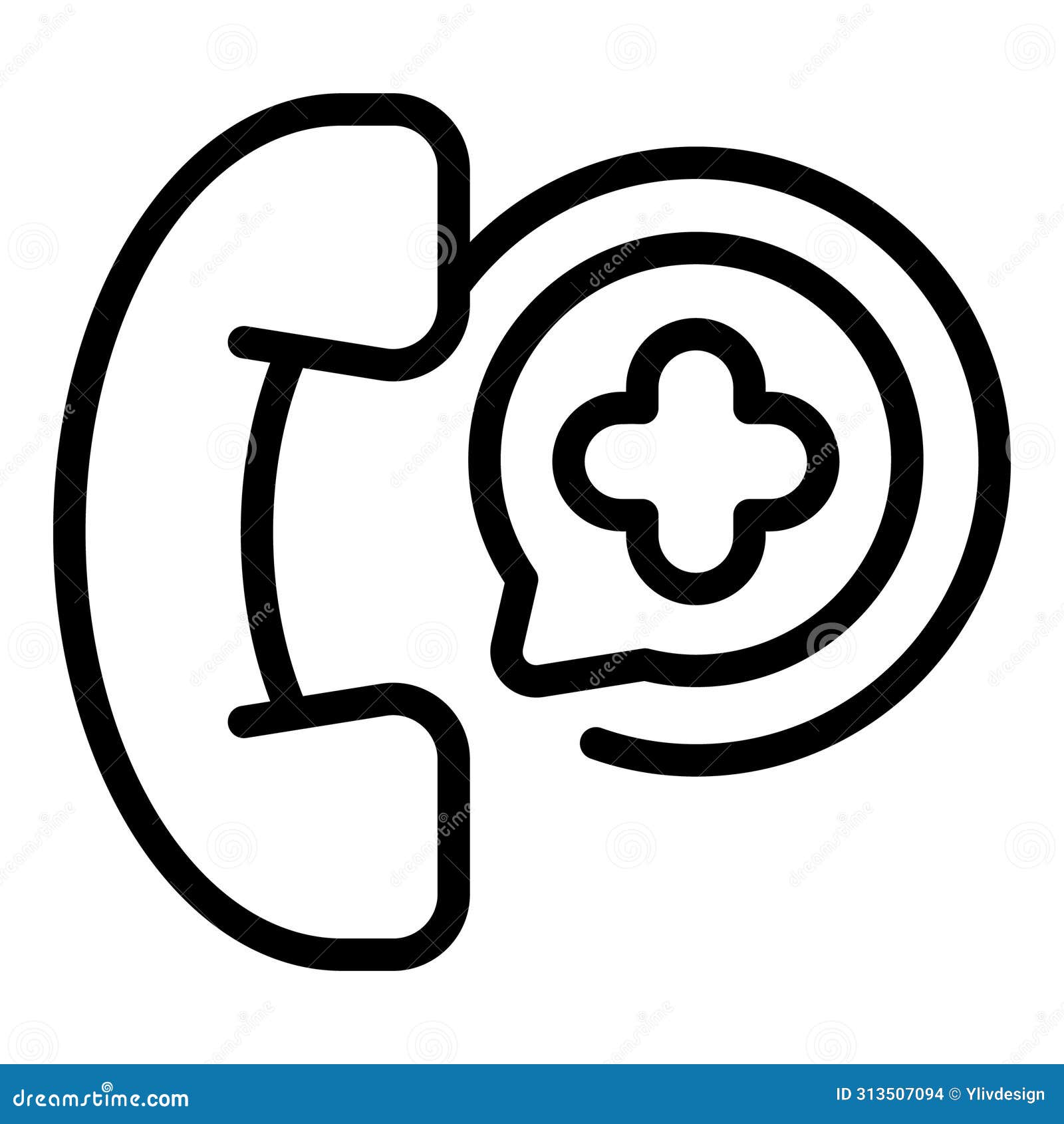Emergency Phone Call Icon Outline Vector. First Aid Alert Stock ...