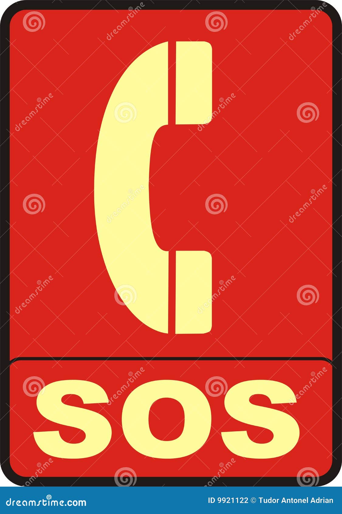 Emergency Phone Sign stock illustration. Illustration of indication ...