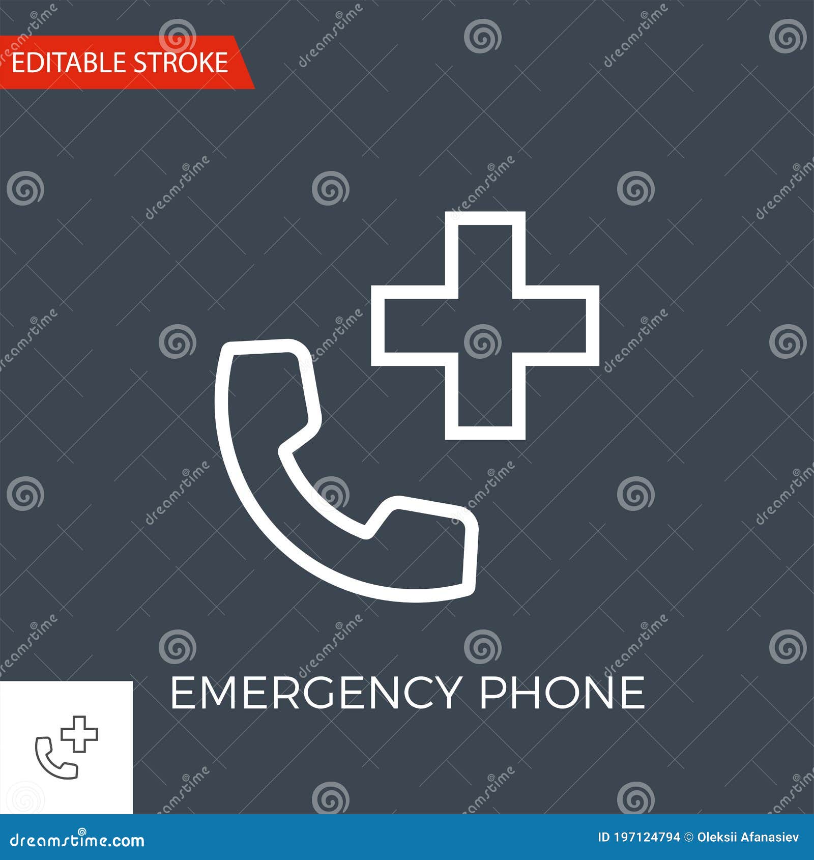 Emergency Phone Vector Icon Stock Vector - Illustration of healthcare ...