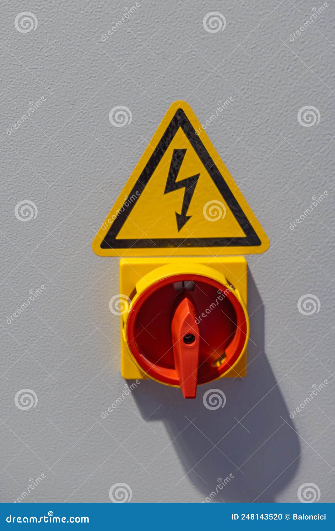 Emergency Power Off Switch stock photo. Image of machinery - 248143520