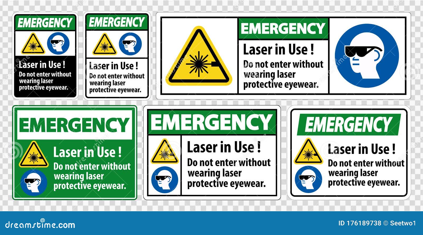 Emergency PPE Safety Label,Laser in Use Do Not Enter without Wearing ...