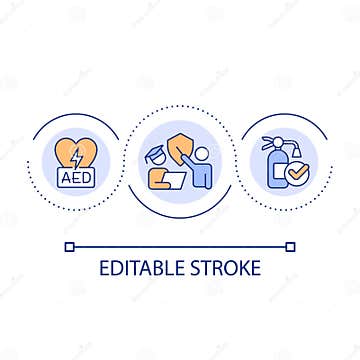 Emergency Preparedness for Workers Loop Concept Icon Stock Vector ...