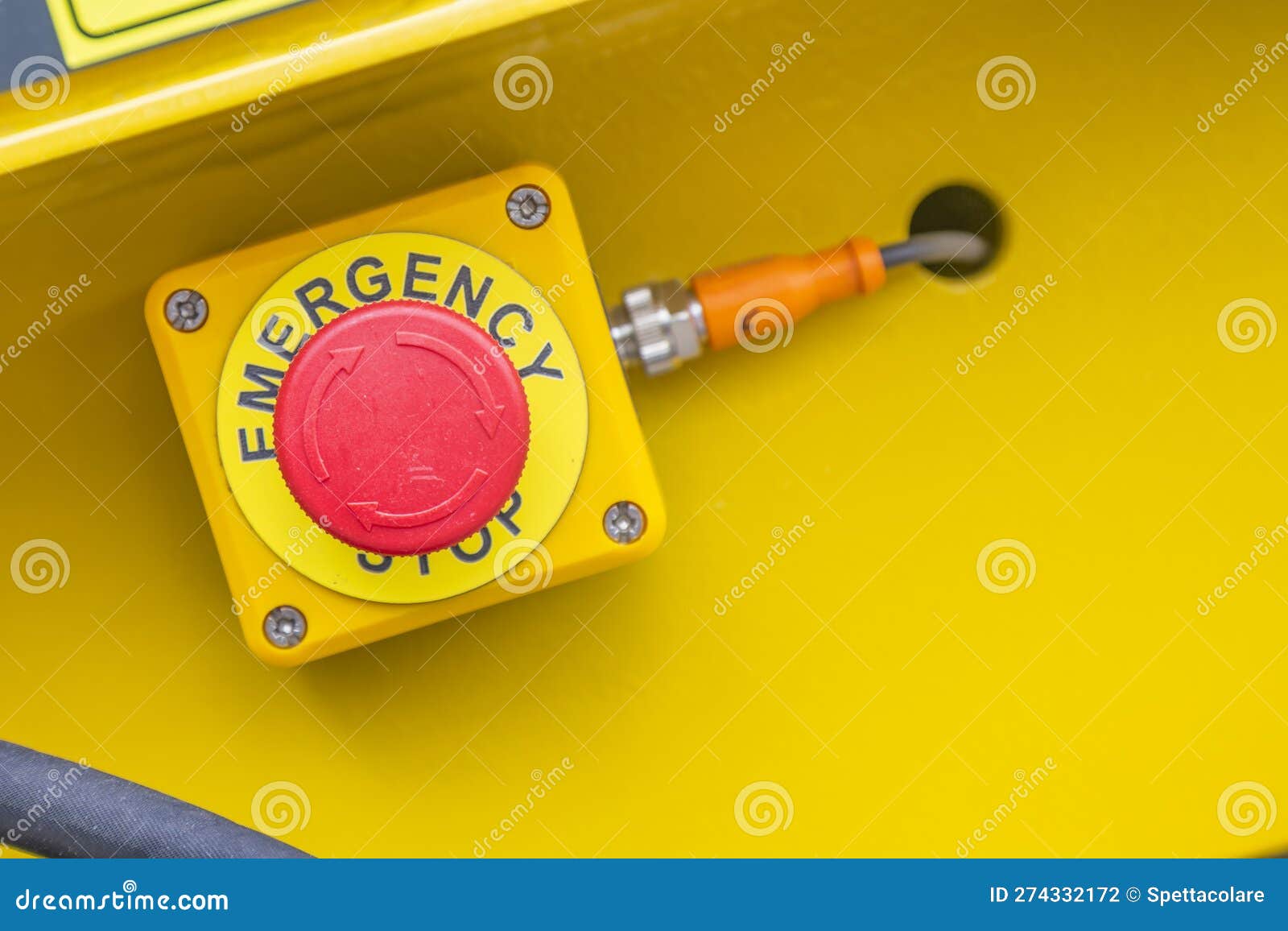 Emergency Push Stop Buttom And Selector Switch On Cablinet Stock ...