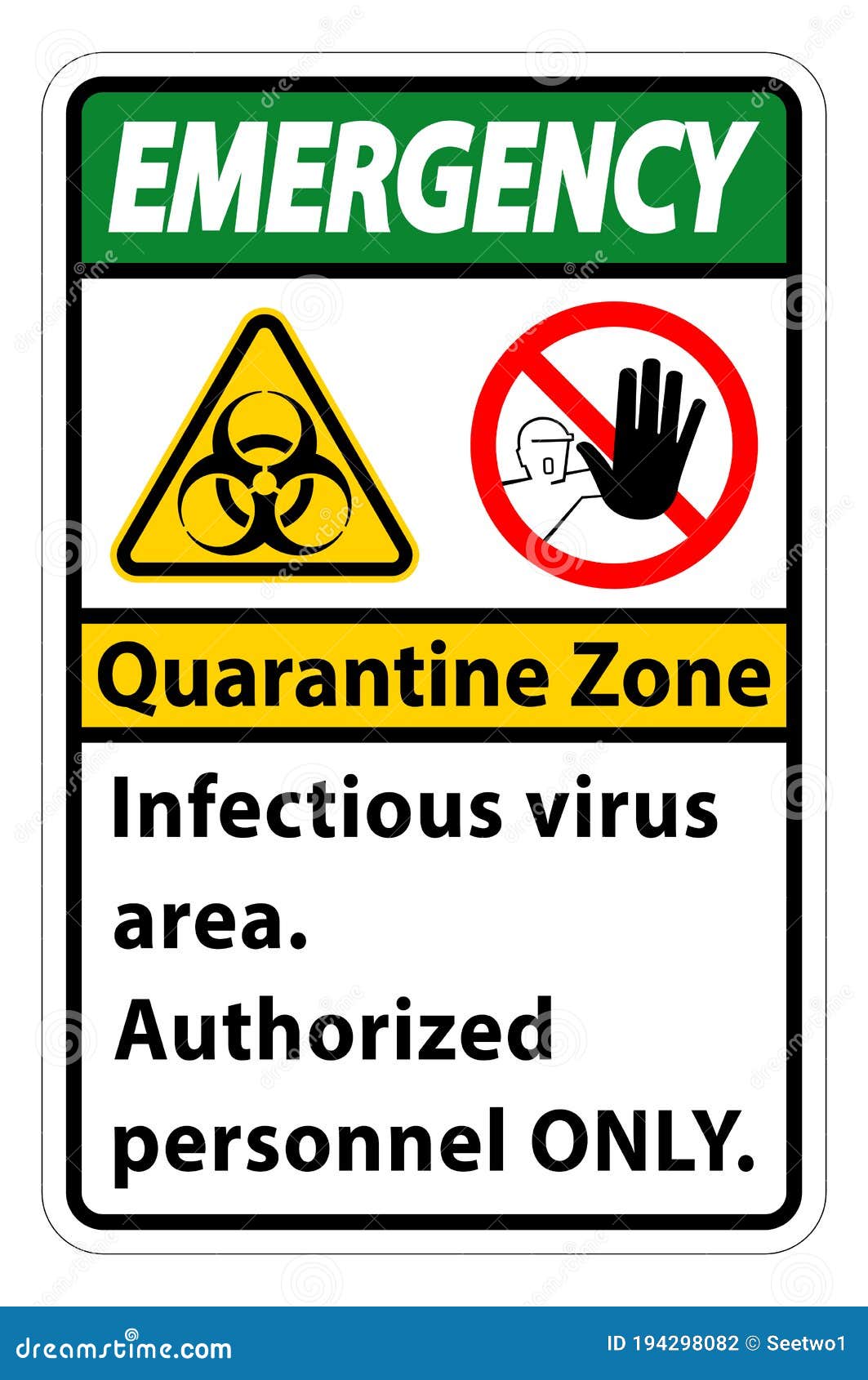 Emergency Quarantine Infective Outbreak Sign Isolate On Transparent ...