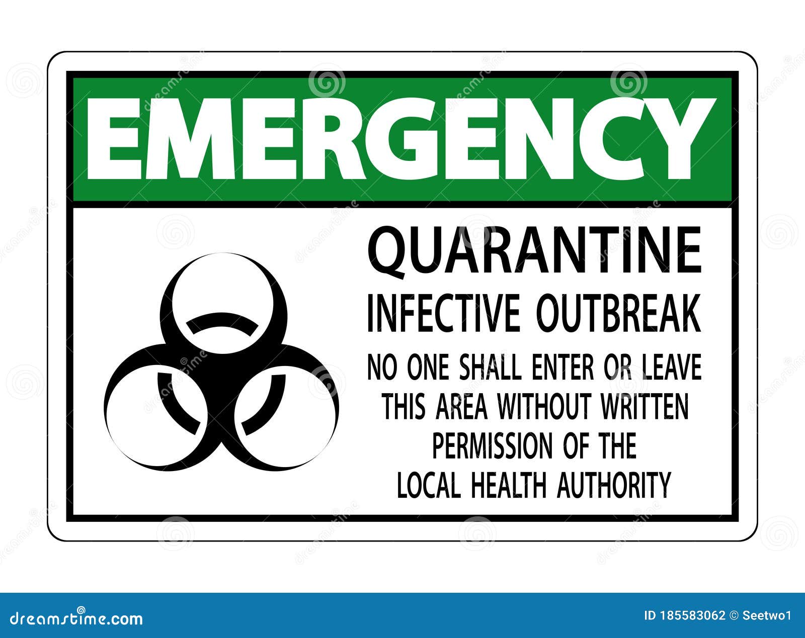 Emergency Quarantine Infective Outbreak Sign Isolate on Transparent ...