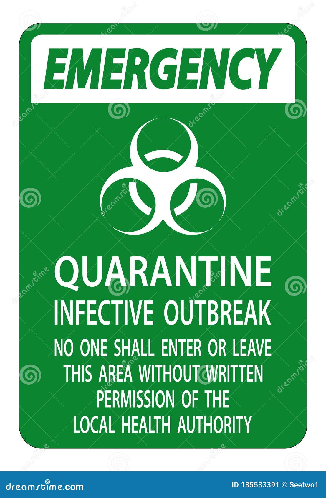 Emergency Quarantine Infective Outbreak Sign Isolate on Transparent ...