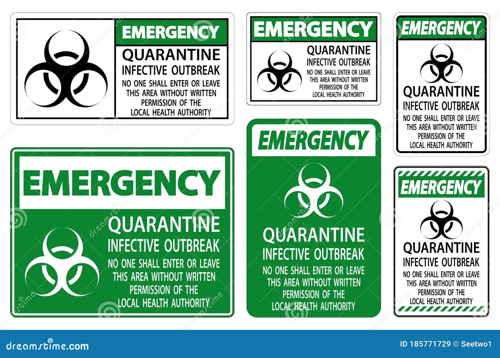Emergency Quarantine Infective Outbreak Sign Isolate on Transparent ...