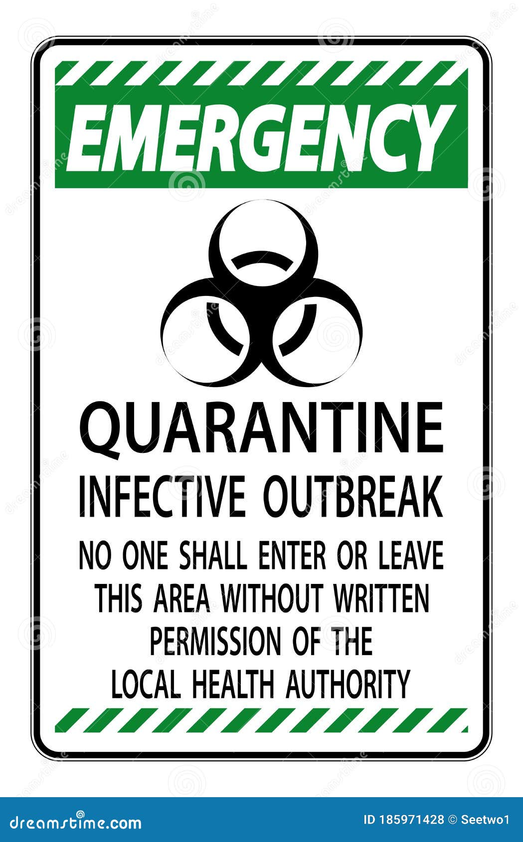 Emergency Quarantine Infective Outbreak Sign Isolate on Transparent ...