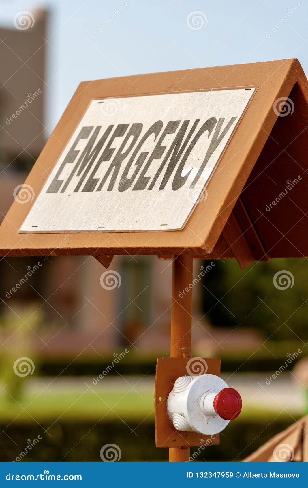 Emergency Red Button for an Alarm Stock Image - Image of breakdown ...