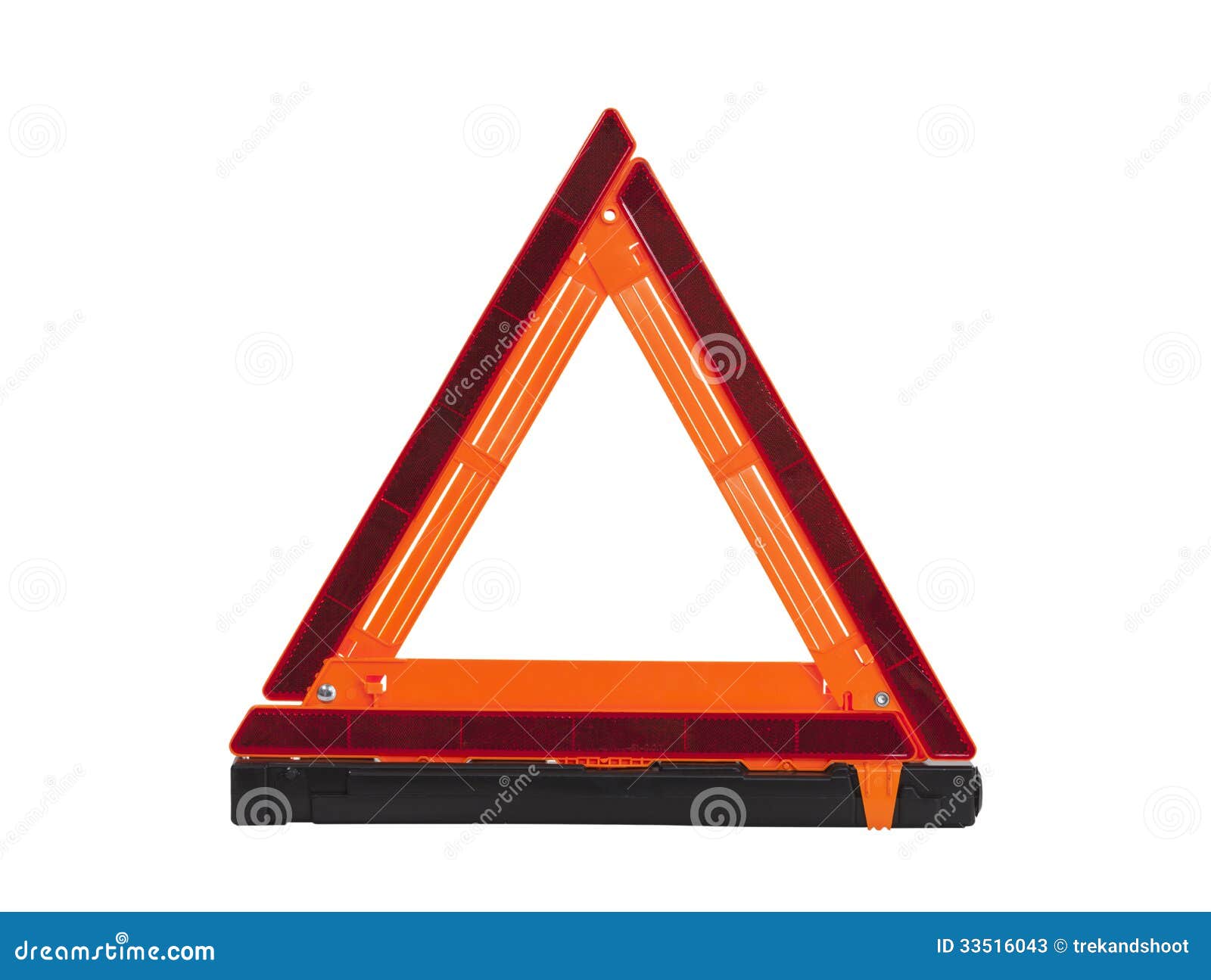 Emergency Reflective Road Triangle Isolated Stock Image - Image of ...