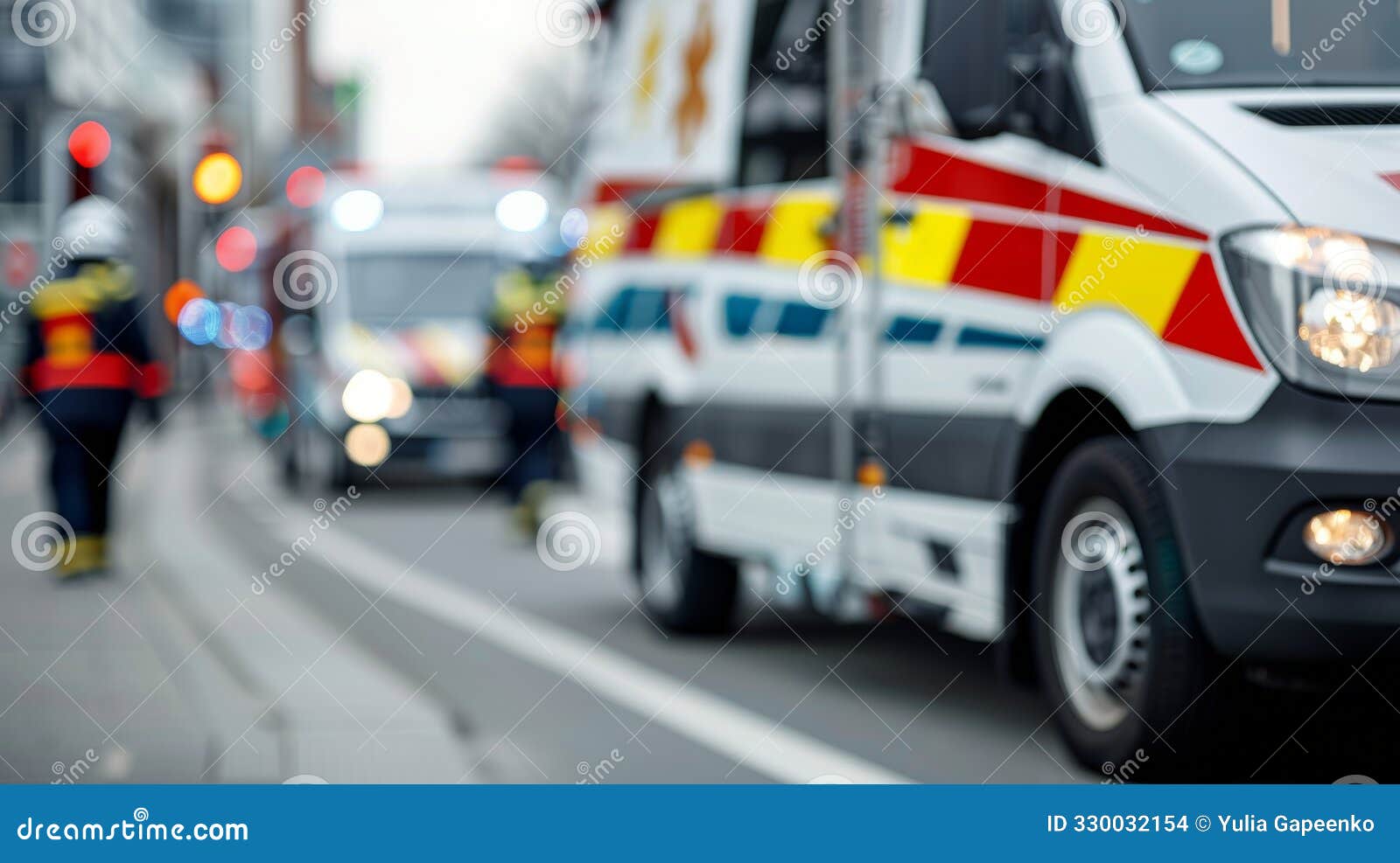 Emergency Response Vehicles Arriving at a City Intersection during ...