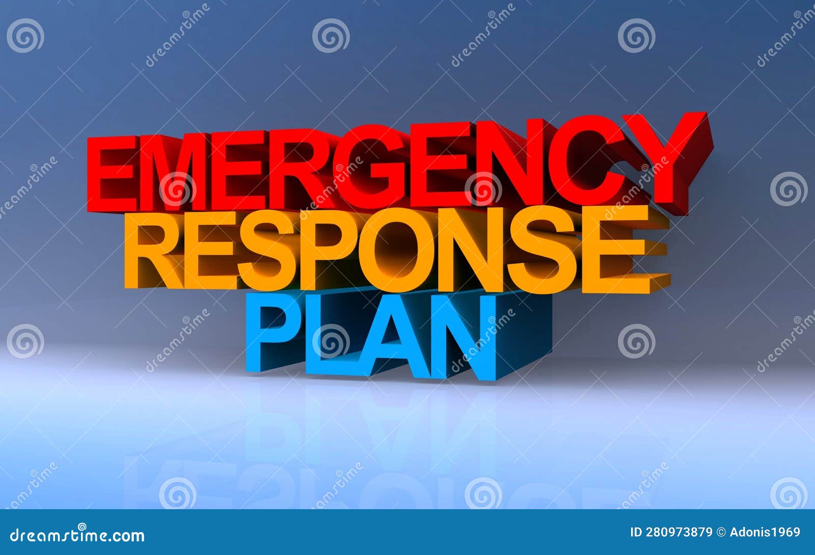 Emergency Response Plan on Blue Stock Illustration - Illustration of ...