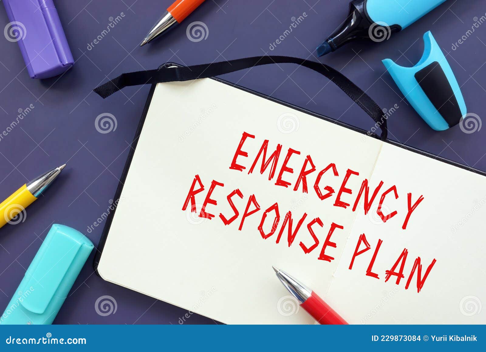 Emergency Response Plan Inscription on the Page Stock Photo - Image of ...