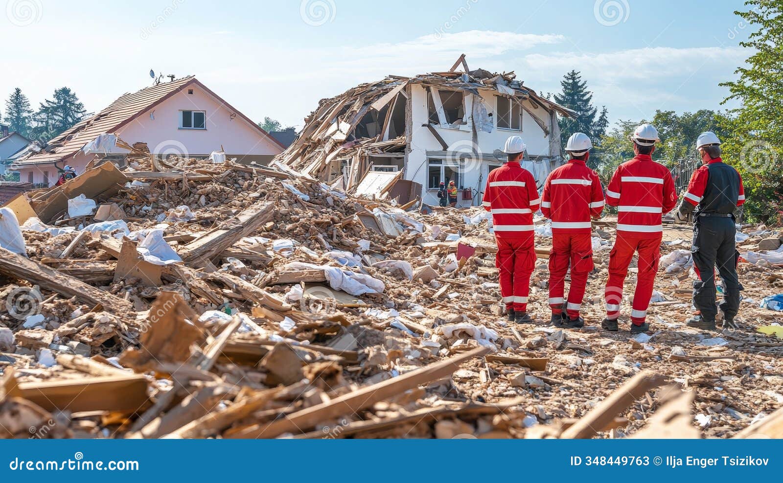 Emergency Response Team Assessing Structural Devastation, Providing ...
