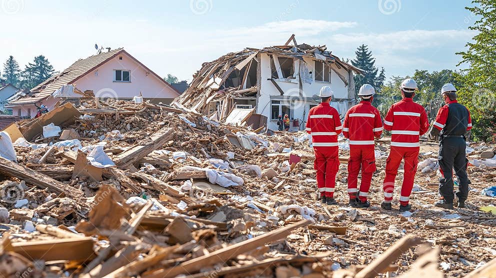 Emergency Response Team Assessing Structural Devastation, Providing ...