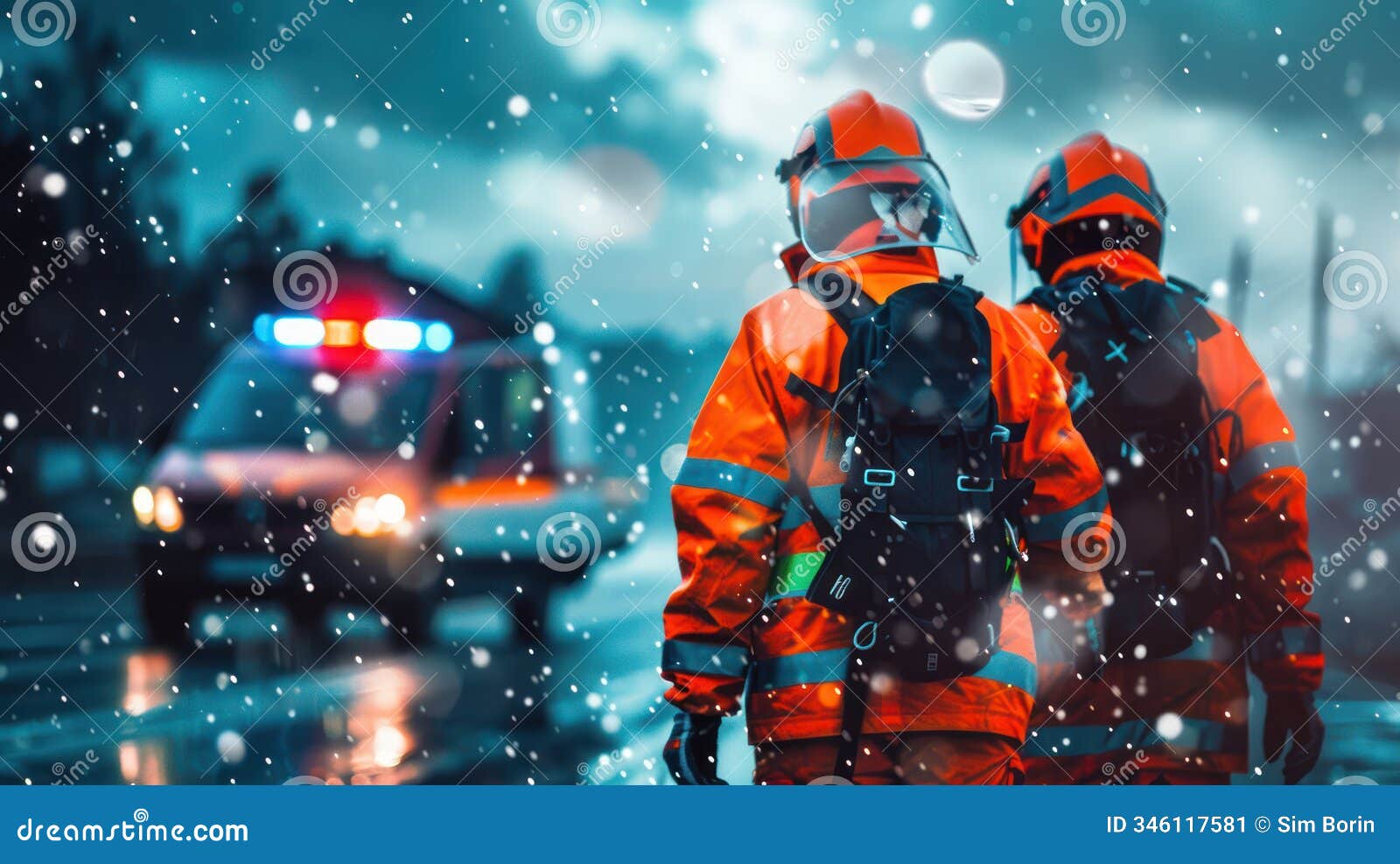 Emergency Response Team Coordinating during a Disaster Stock ...