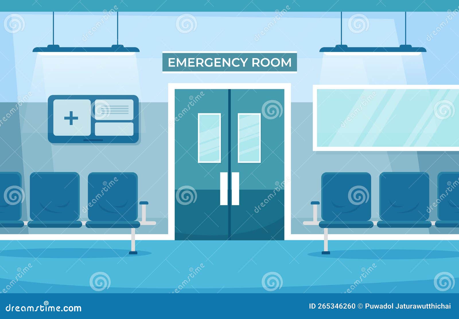Emergency Room . Hospital Department Scene . Flat Design Stock Vector ...
