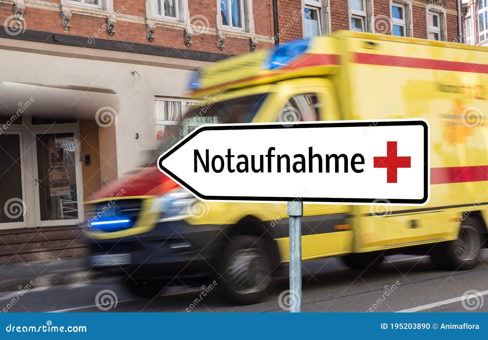 Emergency Room Sign with Ambulance in German Editorial Image - Image of ...
