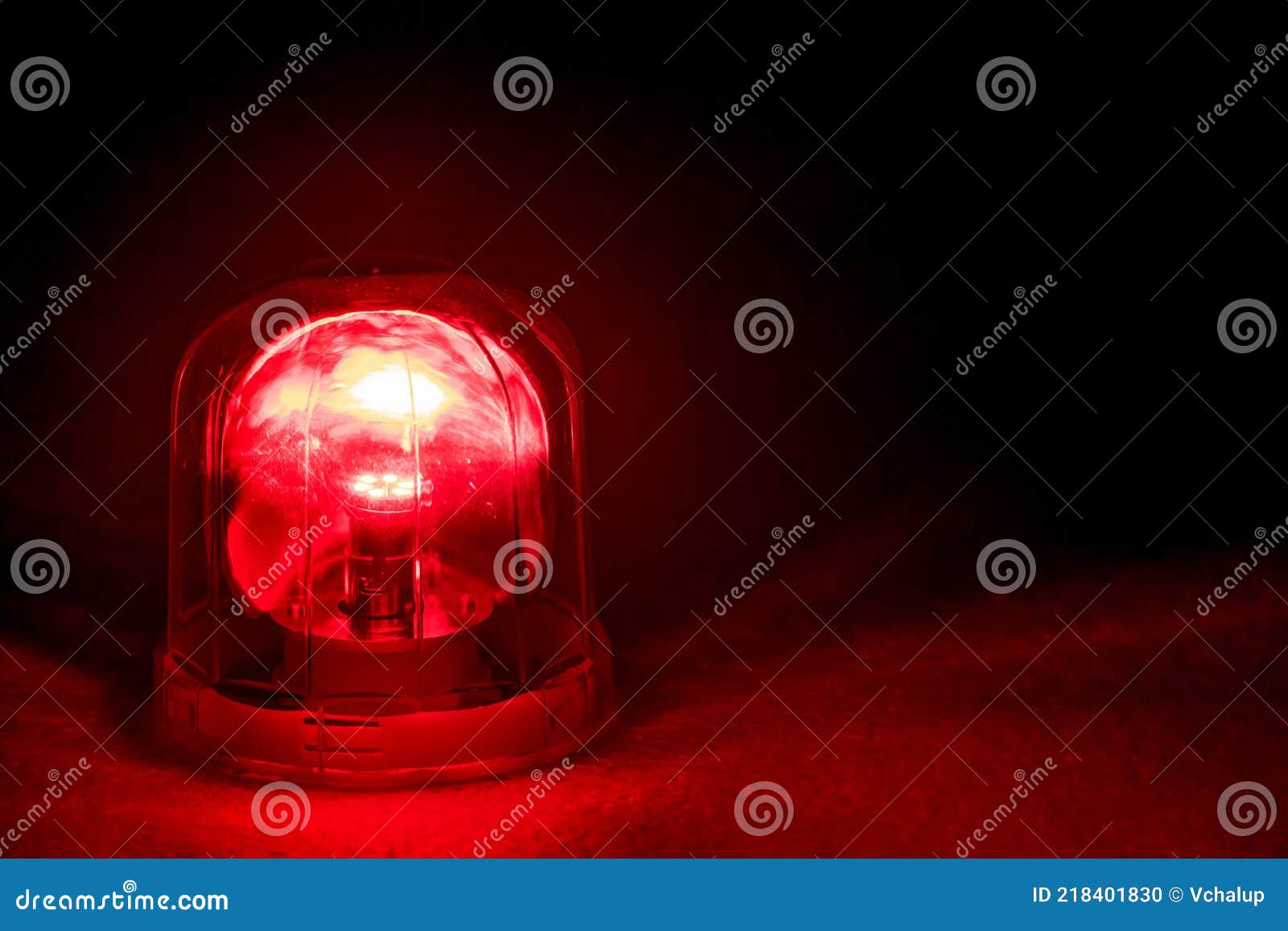 Emergency Rotating Alarm Red Light at Night. Stock Photo - Image of ...