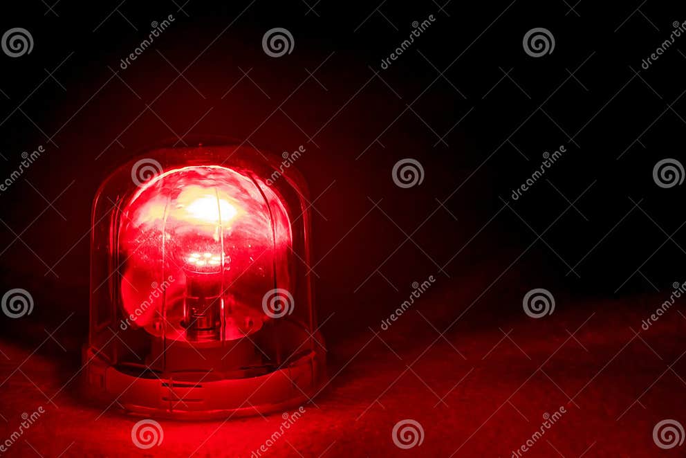 Emergency Rotating Alarm Red Light at Night. Stock Photo - Image of ...