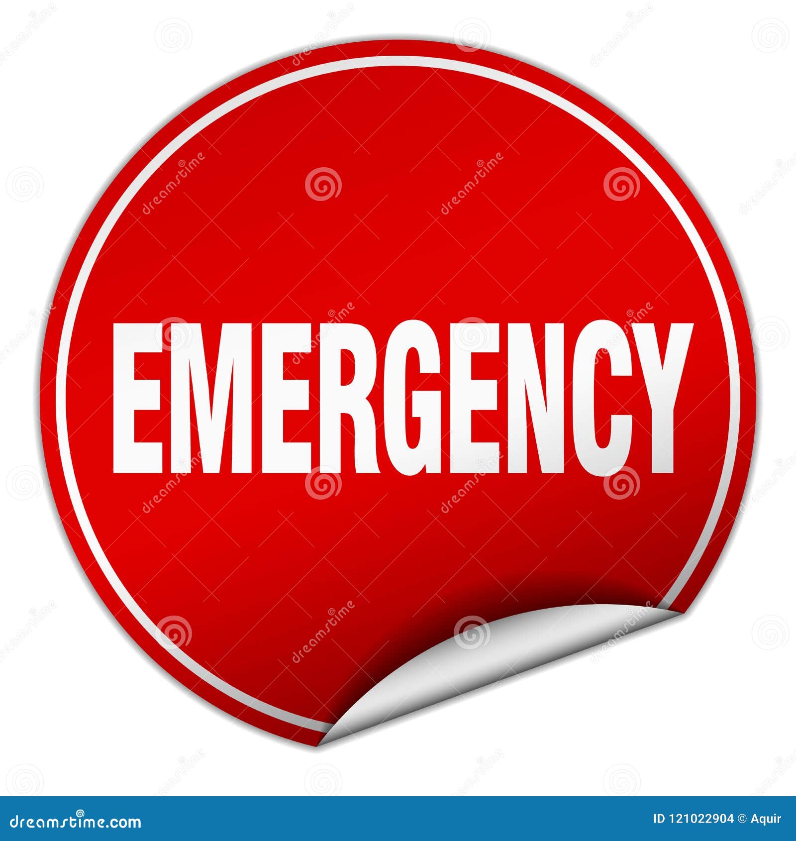 Emergency sticker stock vector. Illustration of white - 121022904