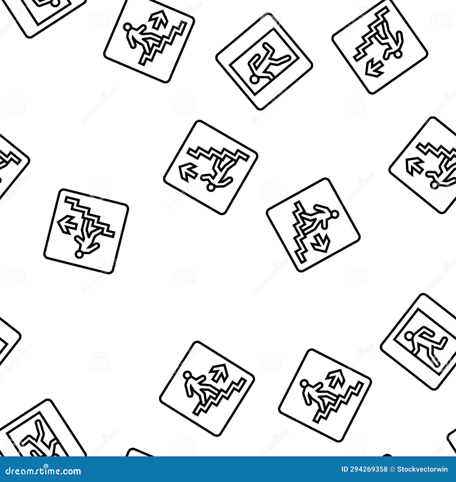 Emergency Safety Security Danger Vector Seamless Pattern Stock ...