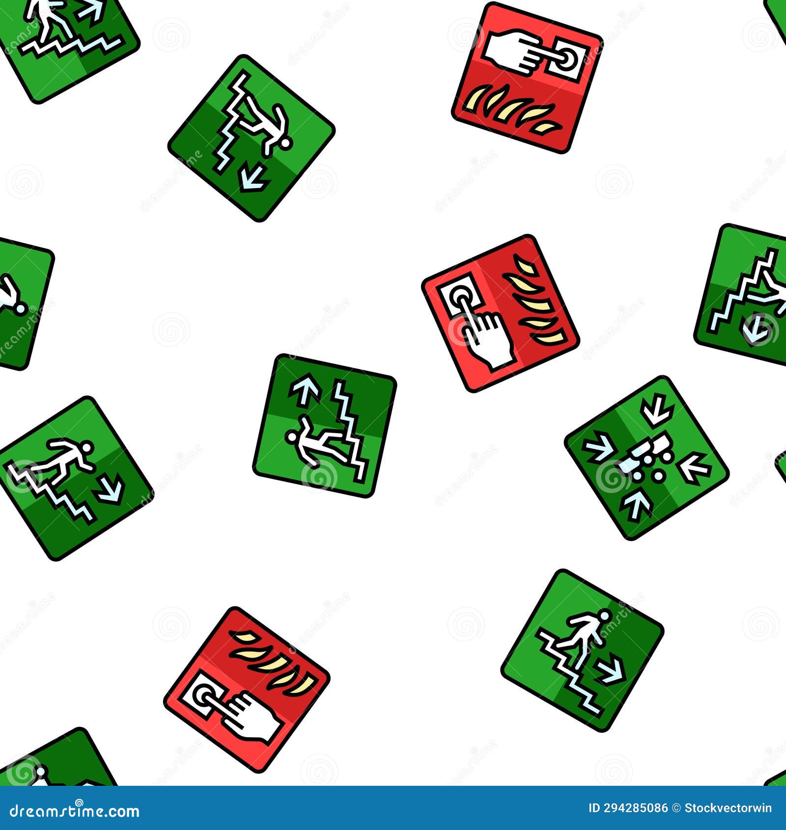 Emergency Safety Security Danger Vector Seamless Pattern Stock Vector ...
