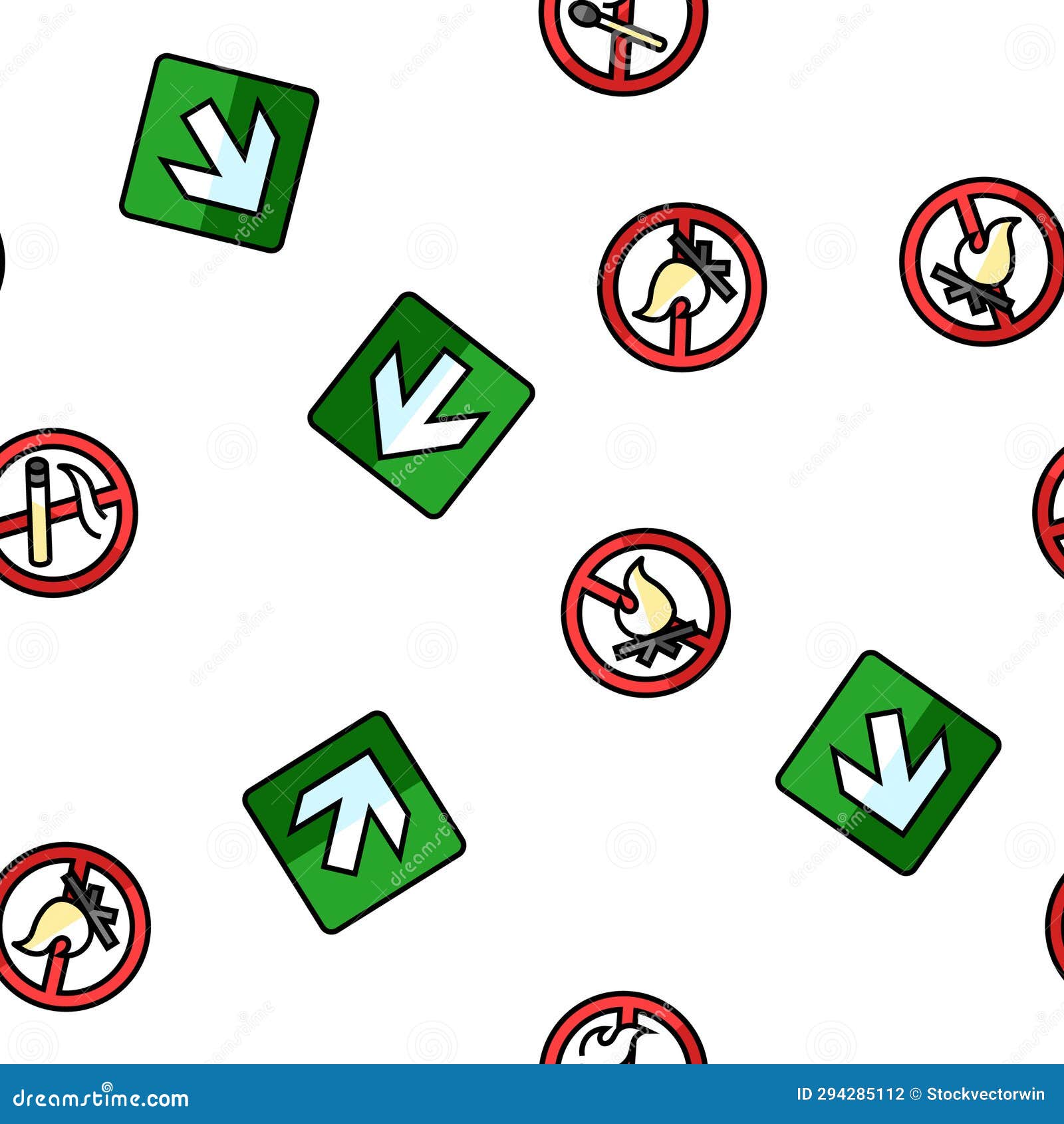 Emergency Safety Security Danger Vector Seamless Pattern Stock Vector ...