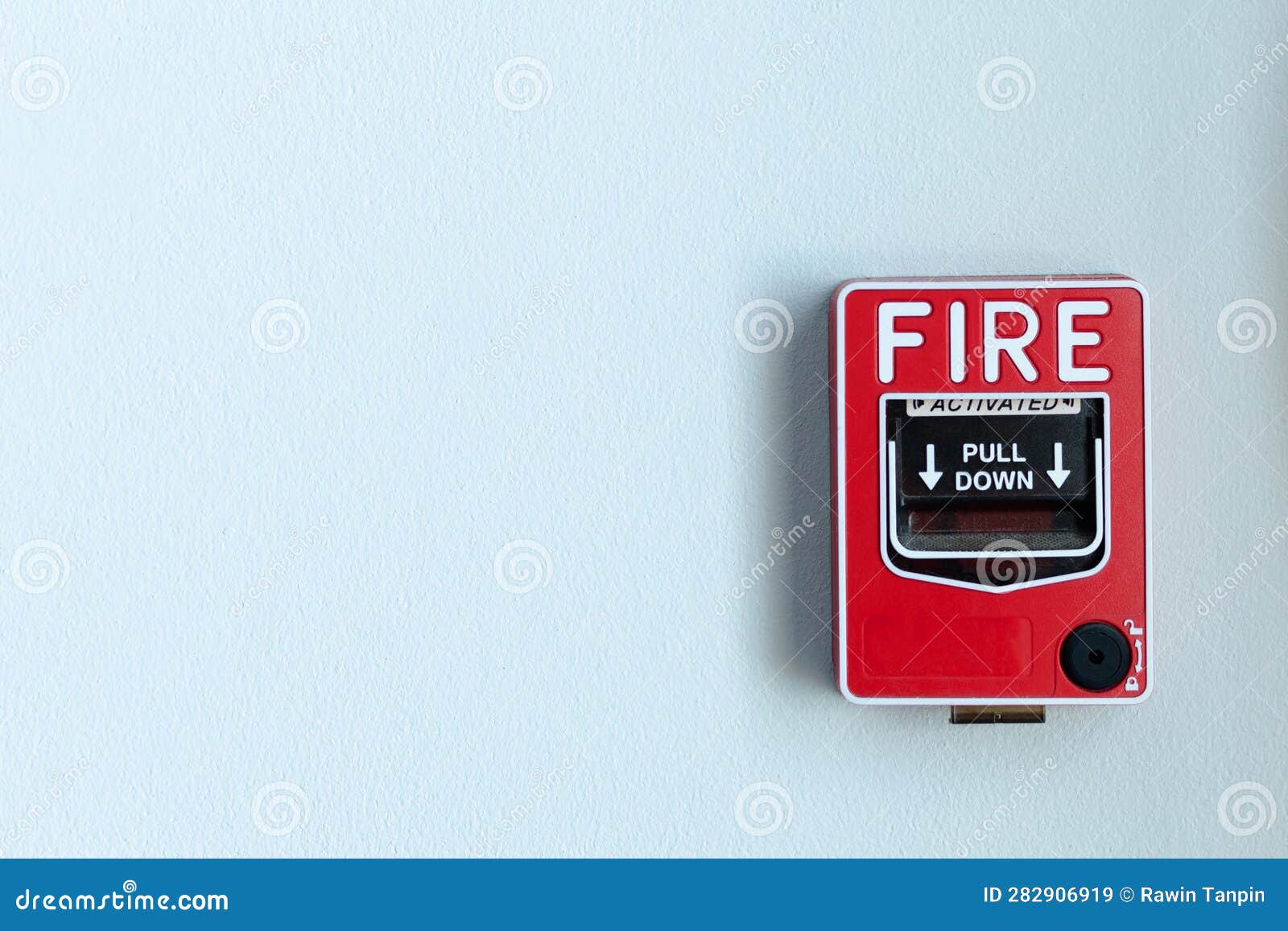 Emergency Safety Switch Alarm Red Box Install on White Wall with Pull ...