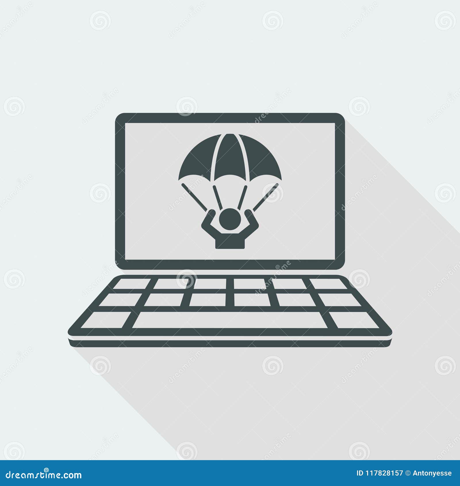 Emergency Save by Computer Crash - Vector Flat Icon Stock Vector ...