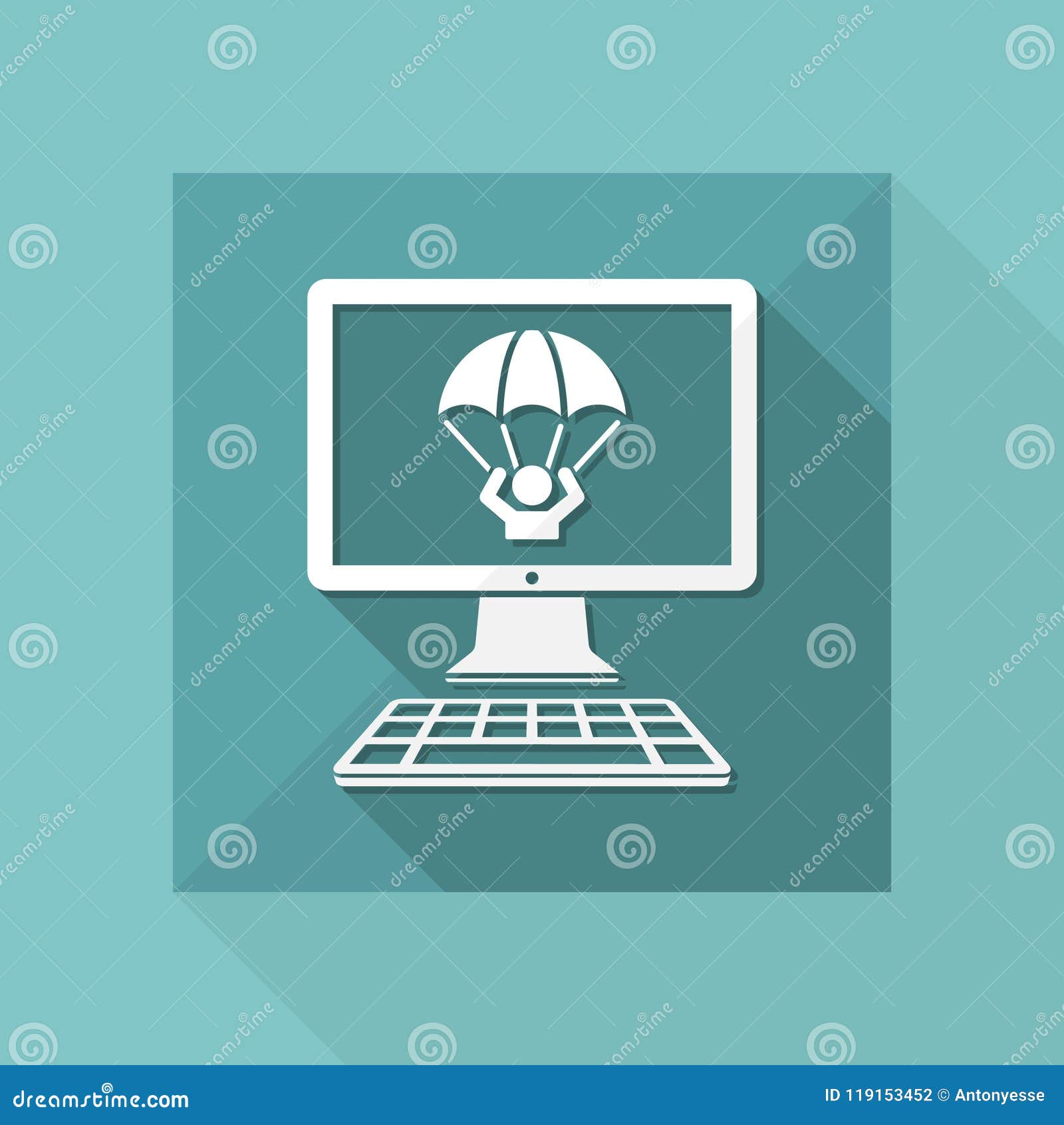 Emergency Save by Computer Crash - Vector Flat Icon Stock Vector ...
