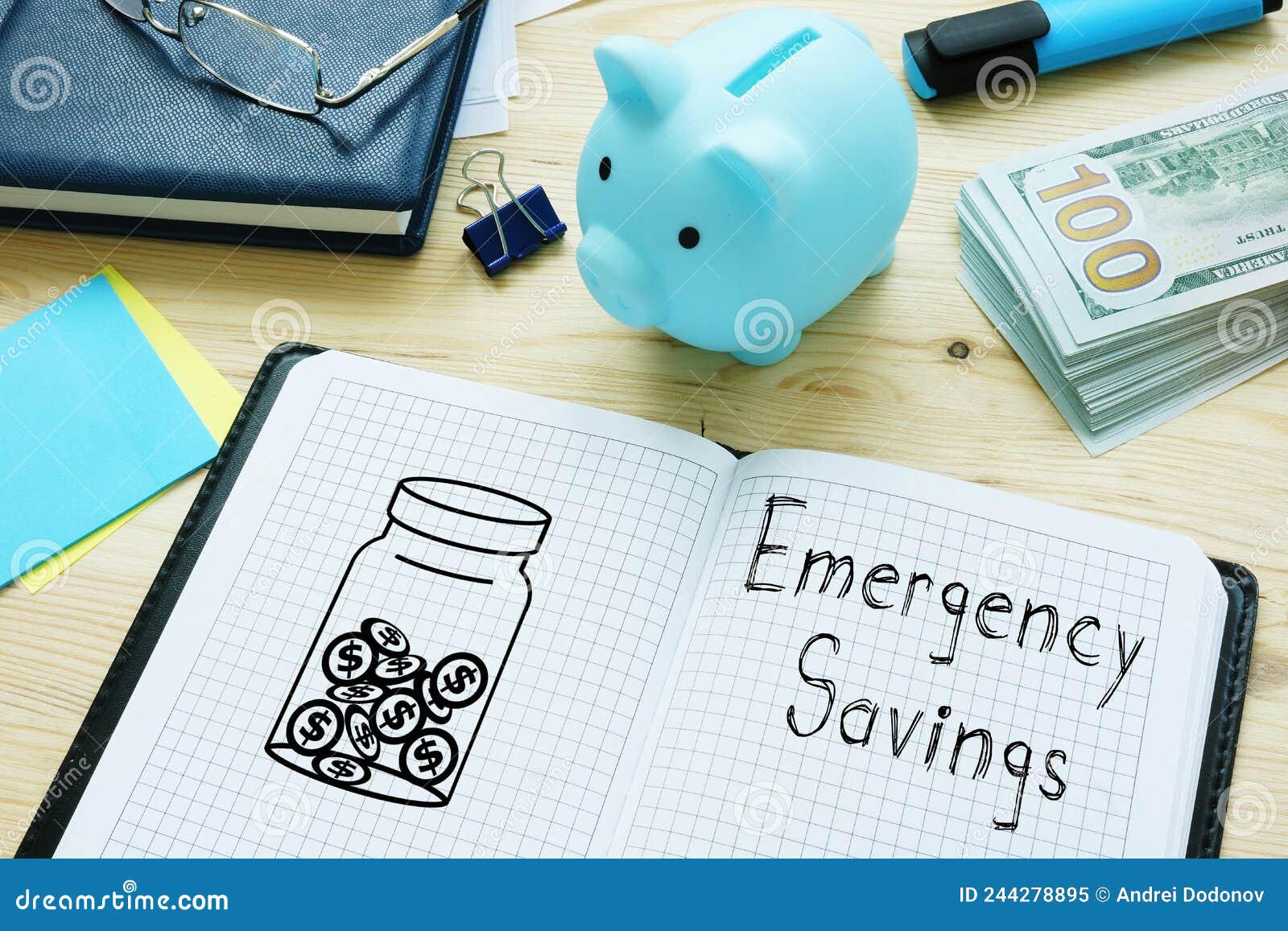 Emergency Savings are Shown on the Photo Using the Text Stock Image ...