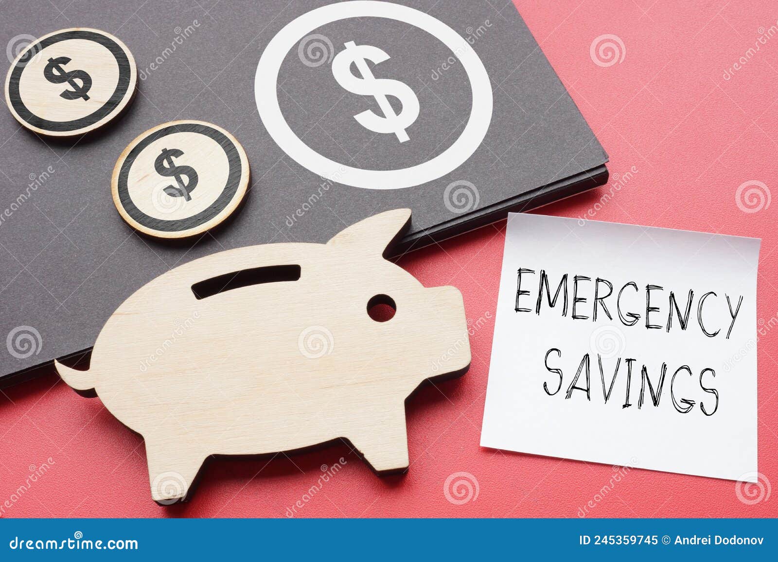 Emergency Savings are Shown on the Photo Using the Text Stock Image ...