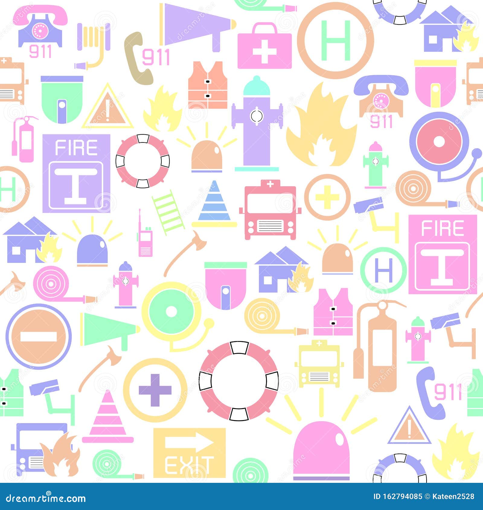 Emergency Seamless Pattern Background Icon Stock Vector - Illustration ...