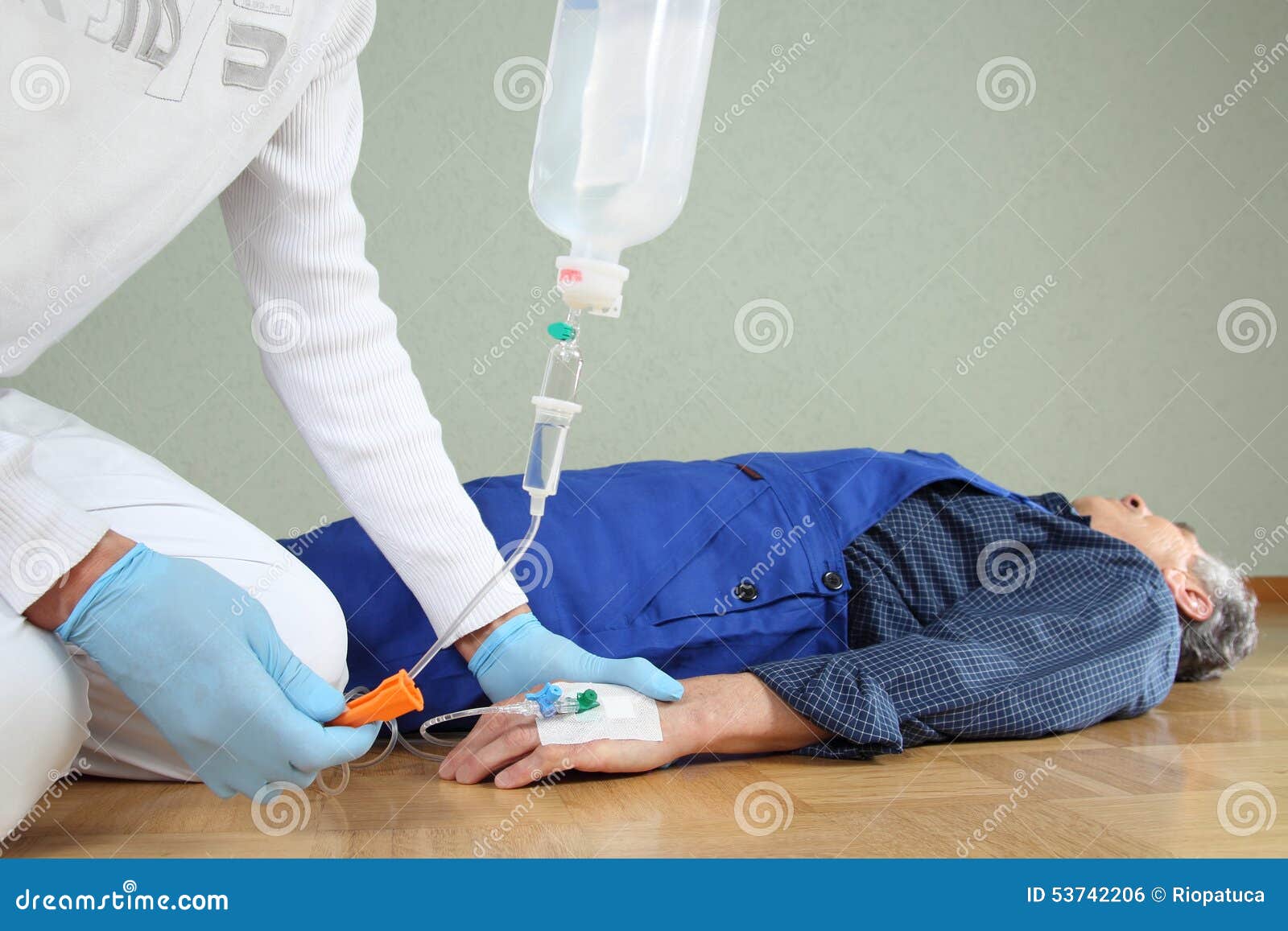 Emergency Service Giving a Infusion To a Patient Stock Photo - Image of ...