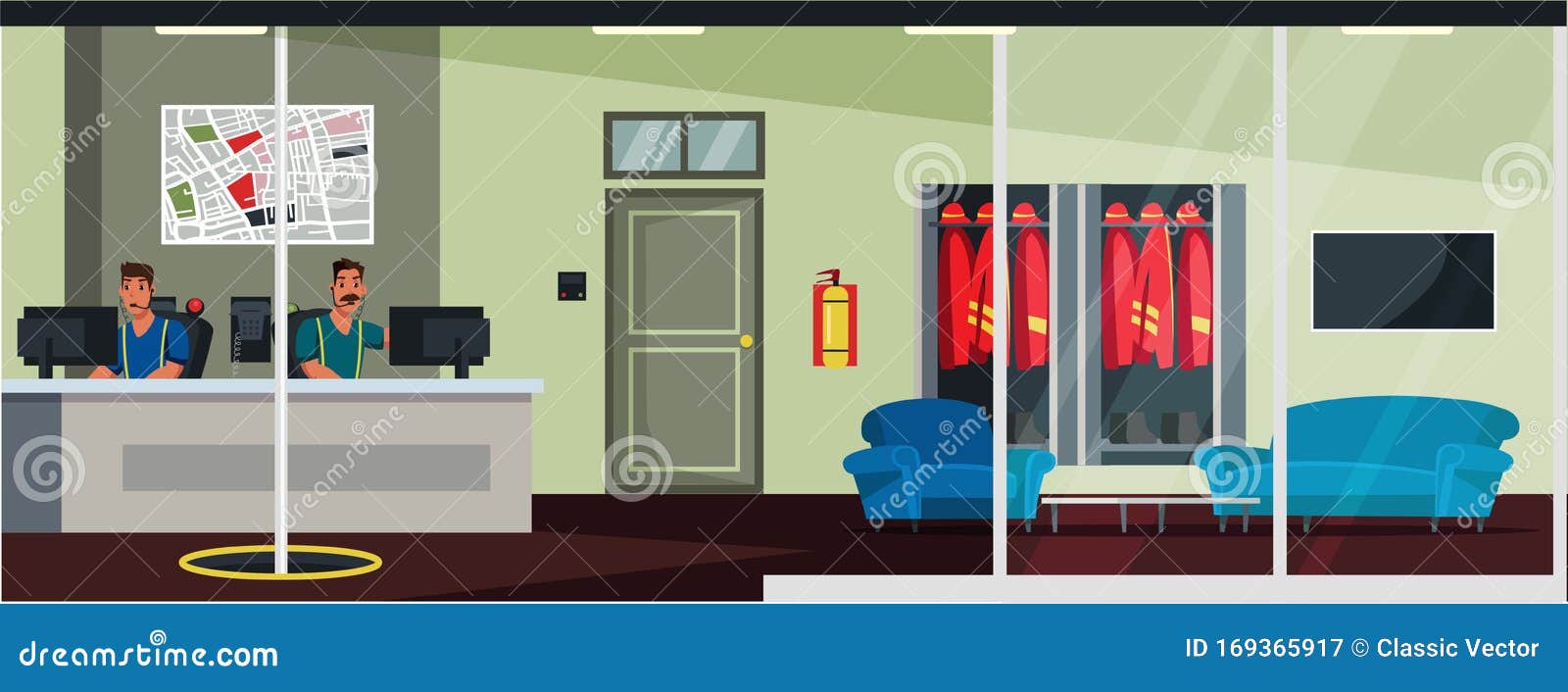 Emergency Service Operators Flat Illustration Stock Vector ...