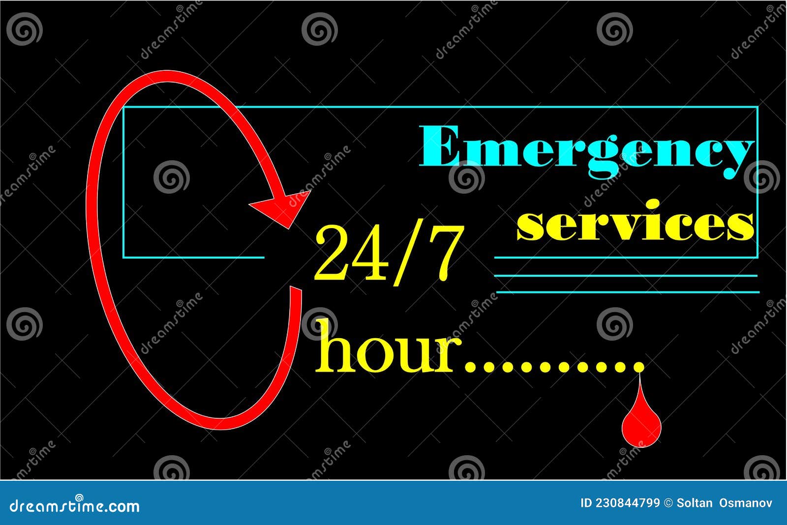 Emergency Service. Round-the-clock Customer Service Stock Illustration ...