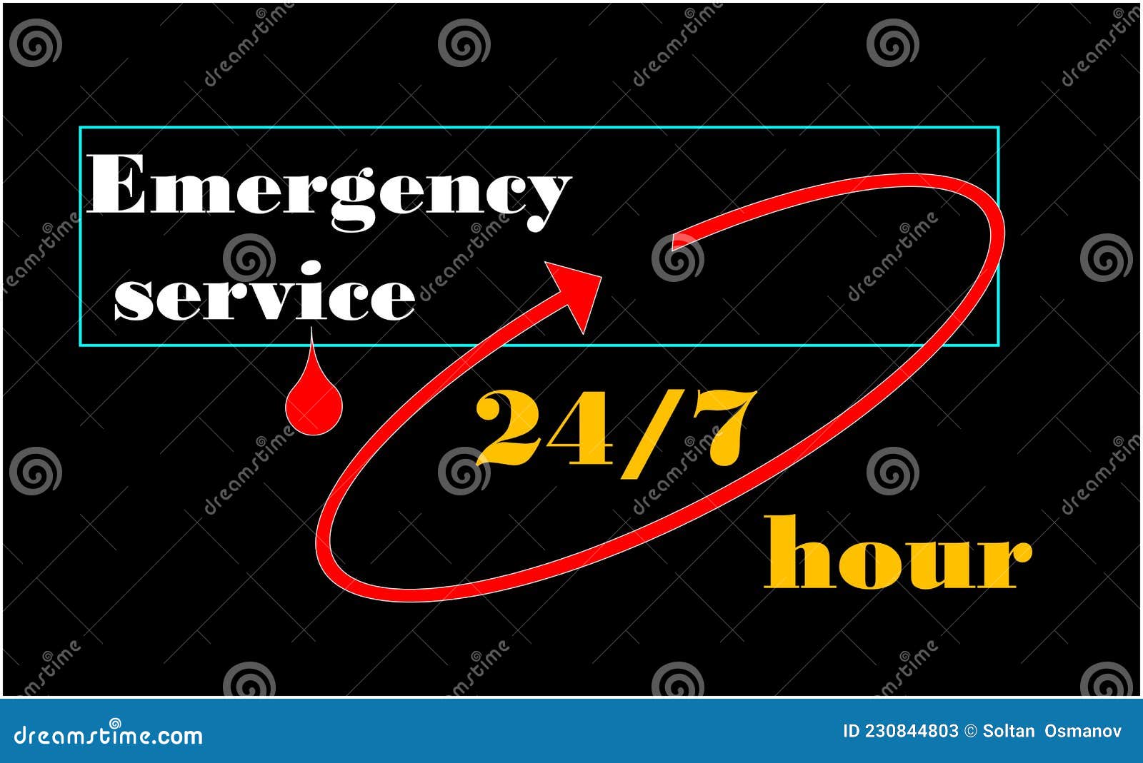 Emergency Service. Round-the-clock Customer Service Stock Illustration ...
