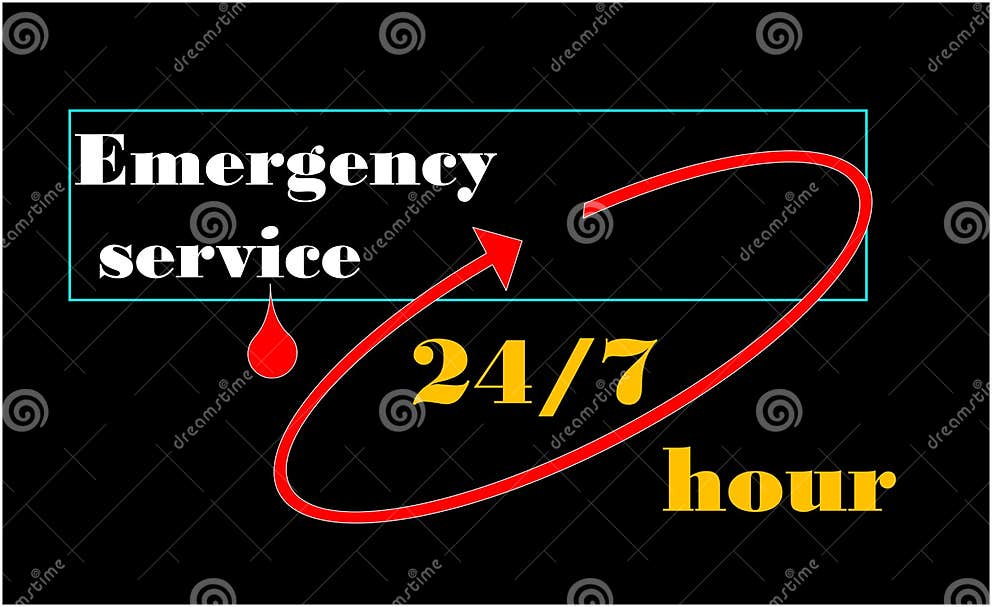 Emergency Service. Round-the-clock Customer Service Stock Illustration ...