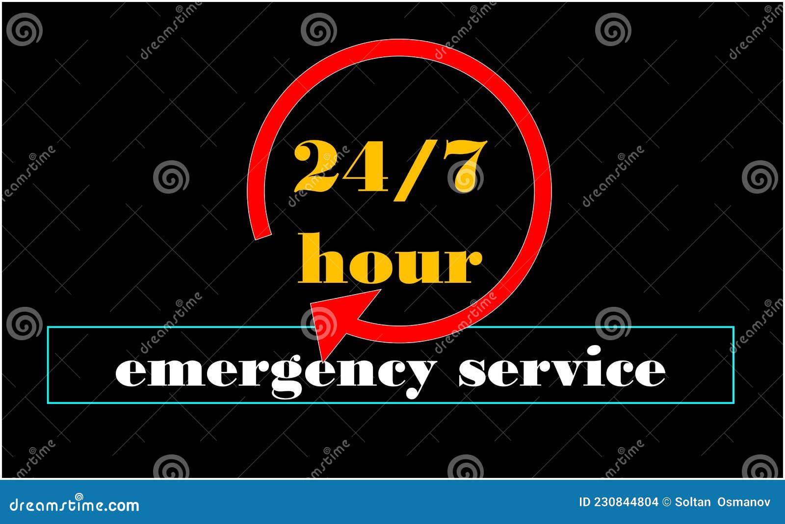 Emergency Service. Round-the-clock Customer Service Stock Illustration ...