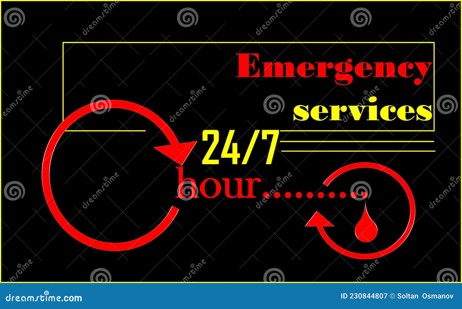Emergency Service. Round-the-clock Customer Service Stock Illustration ...